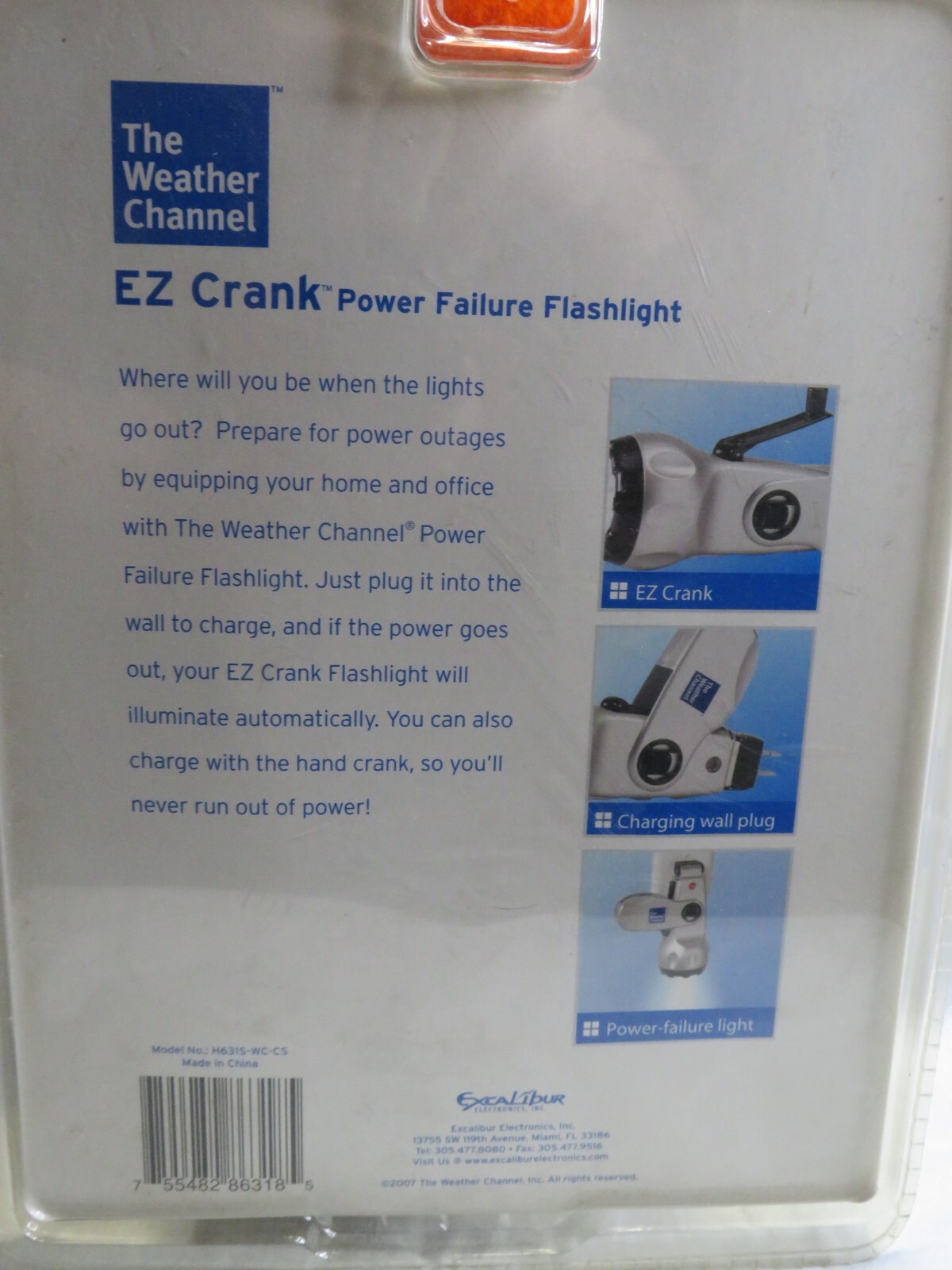 Excalibur The Weather Channel EZ Crank Power Failure Flashlight New ...