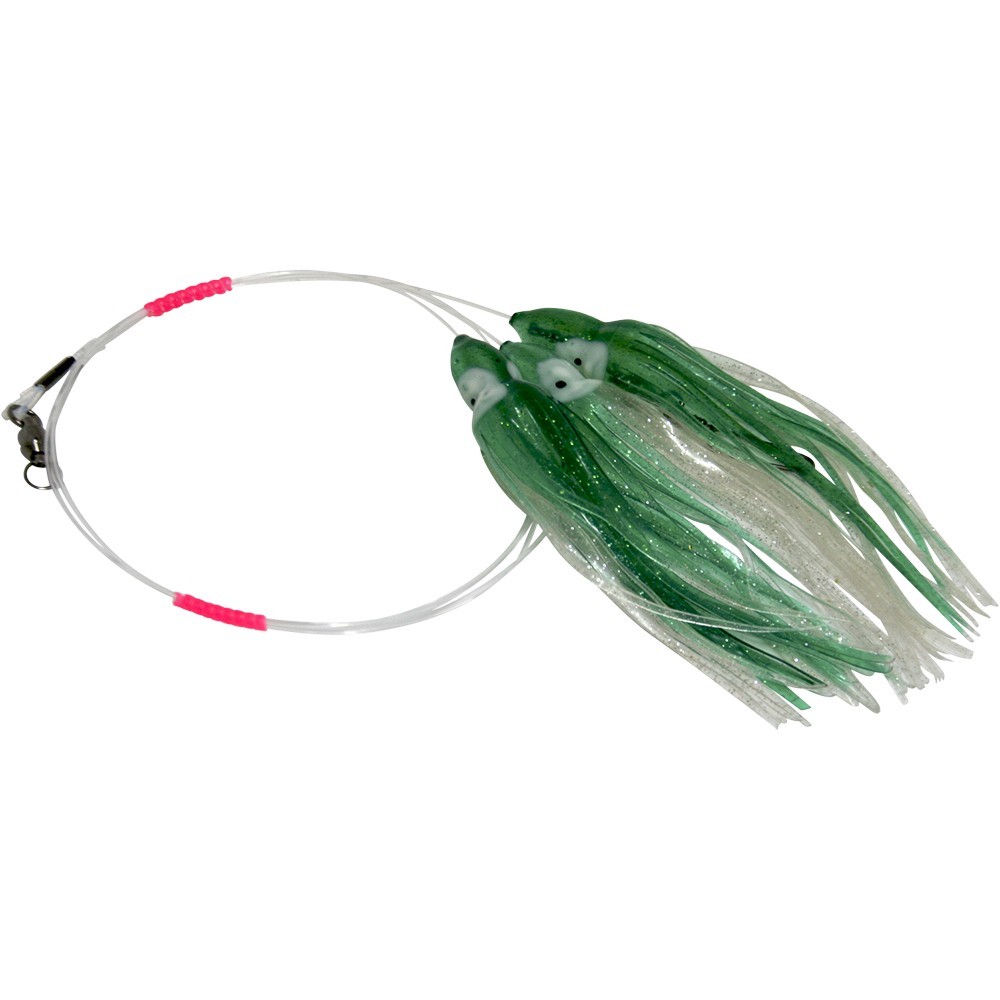 Daisy Chain Leader - Green & Silver Sparkle - Marlin, Tuna, Mahi, Whaoo ...