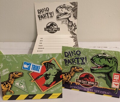 Jurassic Park The Lost World Party Invitations-6 Total w Envelopes ...