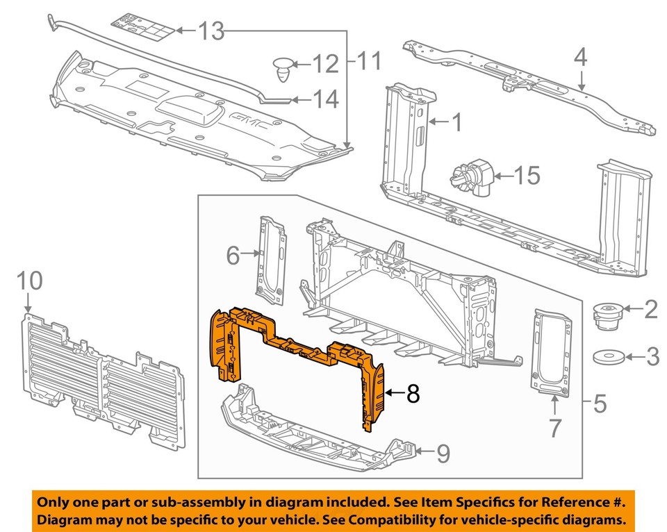 GM OEM 15-20 Yukon XL Radiator Support Radiator Support-Upper Shield ...