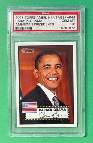 2008 BARACK OBAMA TOPPS HERITAGE AMERICAN PRESIDENTS PSA 10 SP #AP44 | eBay