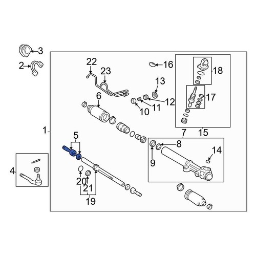 For Toyota Tacoma 1995-2004 Toyota 4550339075 Inner Steering Tie Rod ...