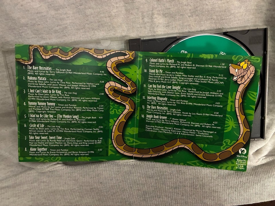 Disney's Jungle Boogie CD 1998 OST from Jungle Cubs, Timon And Pumbaa ...