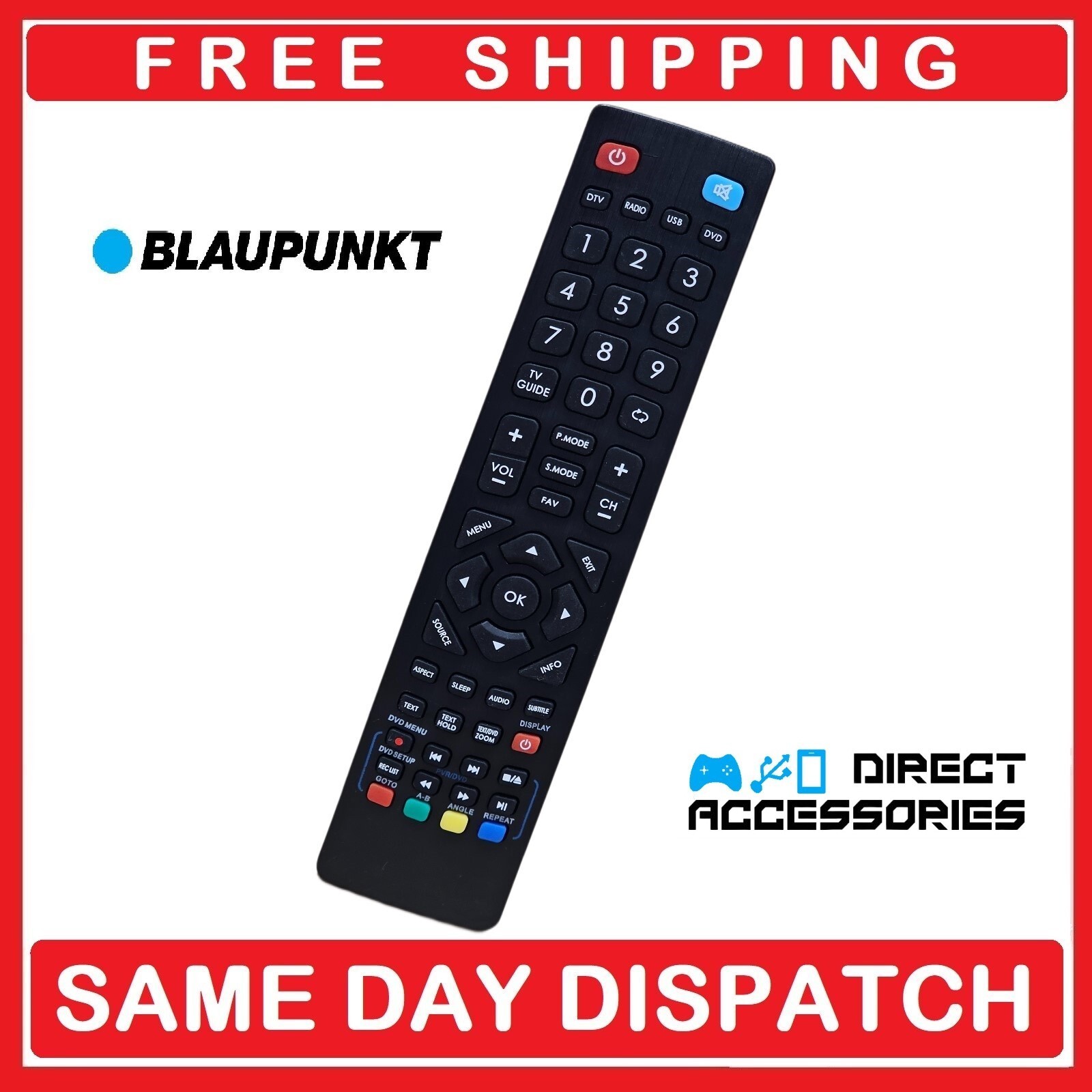 Genuine Universal Blaupunkt 3d HD LCD LED Freeview TV Smart Remote ...