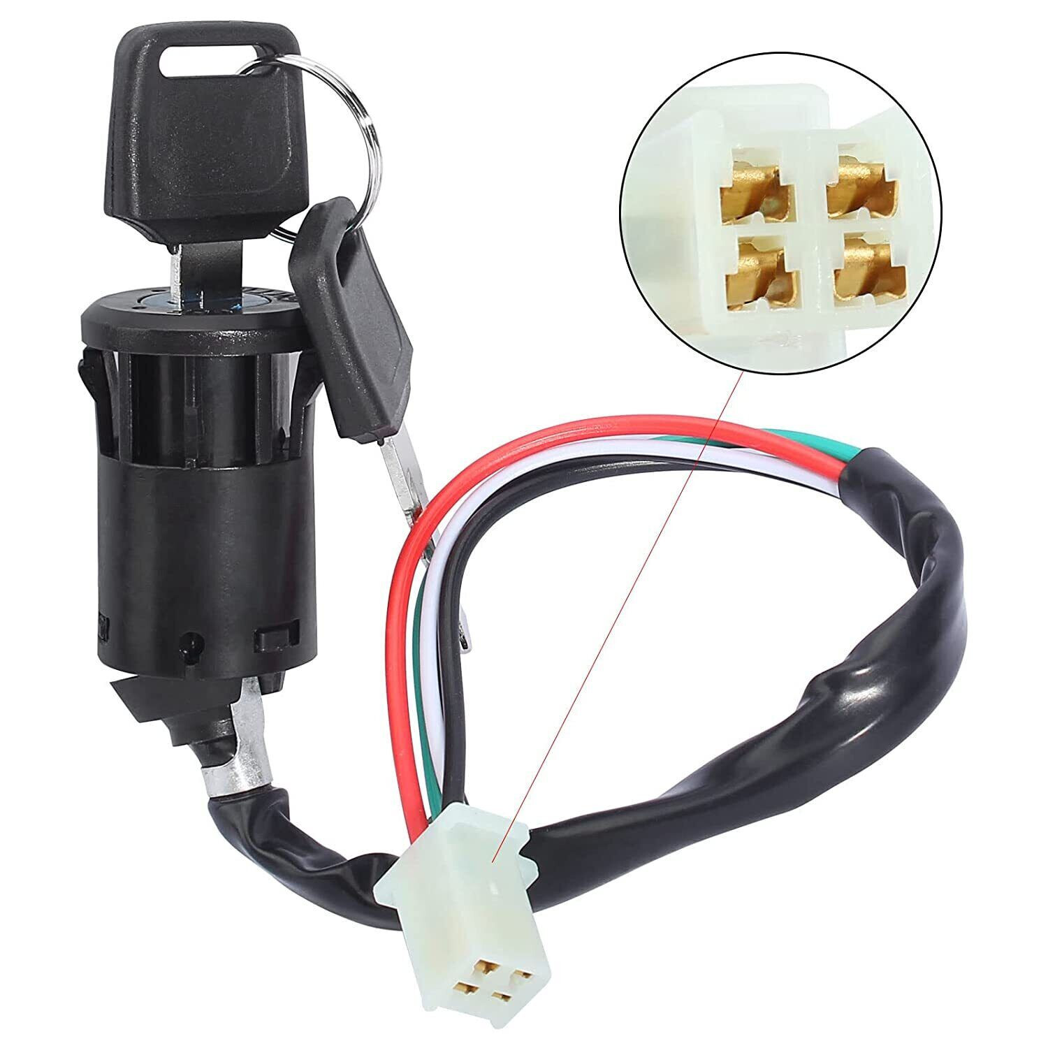 4 wires ATV IGNITION Key SWITCH DIRT BIKE GO KART MOPED KAZUMA TaoTao M ...