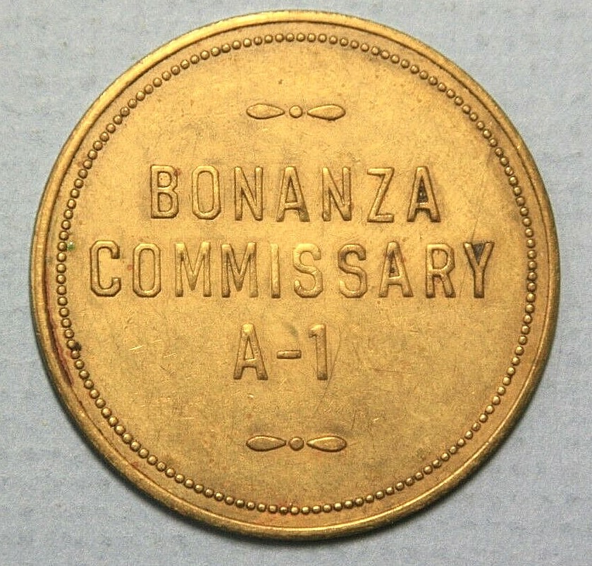 Bonanza Utah Bonanza Commissary A-1 $1.00 Merchandise Brass 34mm Token ...