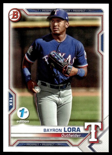 Bayron Lora 2021 Bowman 1st Edition Rookie Card Prospect #BFE-139 Texas ...