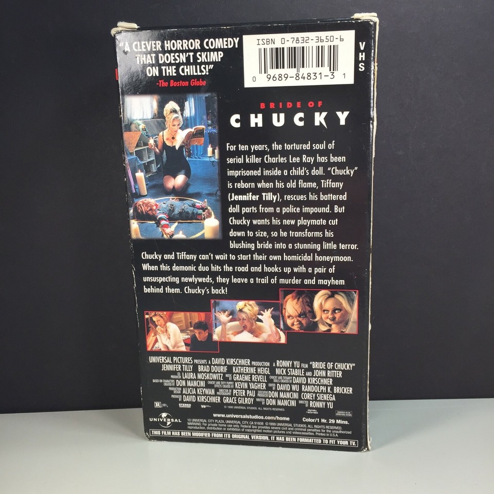 1998 Bride Of Chucky VHS Horror Comedy Jennifer Tilly Brad Dourif Child ...
