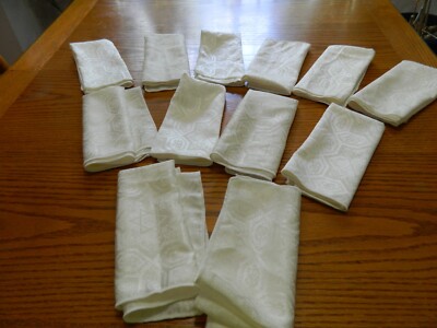 L-24 12 NWOT IVORY STAR OF DAVID DAMASK HANUKKAH 17 INCH NAPKINS | eBay