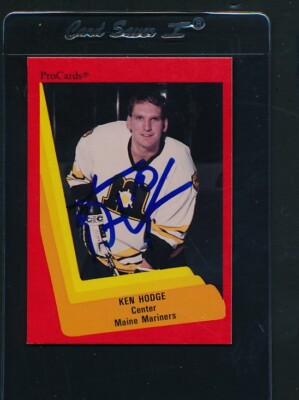 1990/91 Pro Cards #134 Ken Hodge Mariners Signed Auto *D237 | eBay