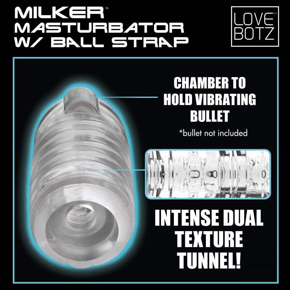 Love Botz Milker Masturbator & Ball Strap Replacement Vibrating Sucking ...