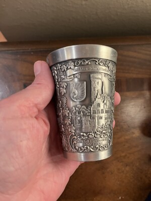 Vintage ZINN Becker German Pewter Wine Cup Embossed Mug | eBay
