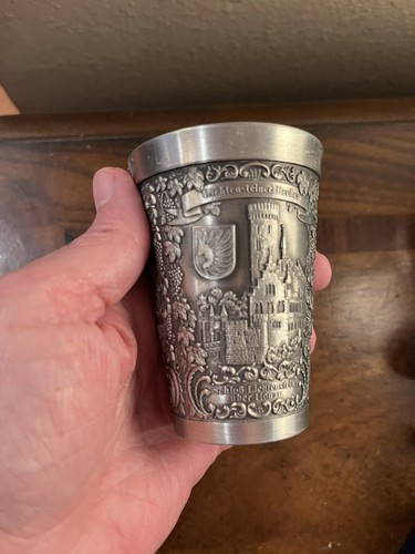 Vintage ZINN Becker German Pewter Wine Cup Embossed Mug | eBay