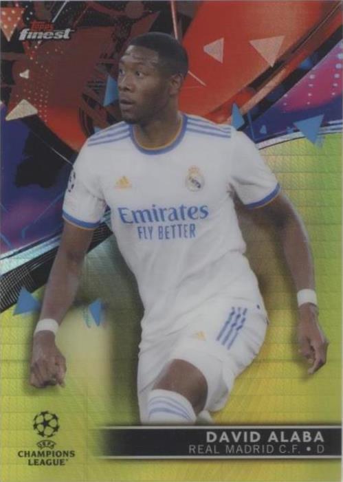 2021-22 Topps Finest UCL - David Alaba #8 Yellow Prism Refractor /250 ...