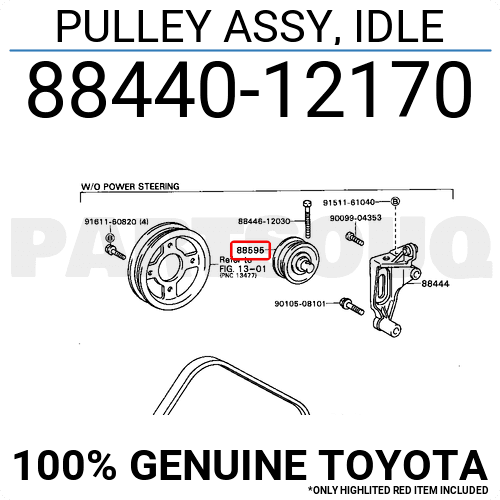 8844012170 Genuine Toyota PULLEY ASSY, IDLE 88440-12170 | eBay