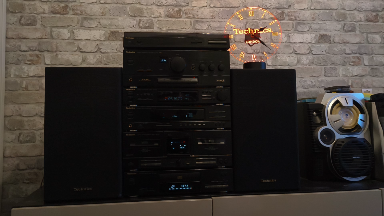 technics hifi stack retro su-x120 80w cd turntable eq tuner tape ...
