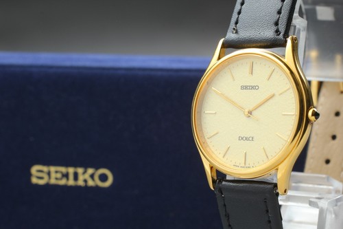 [Near MINT in Box] SEIKO Dolce 8J41-6100 32mm Gold Dial Men's Watch ...