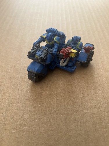 Space Marine Attack Bike with Side Car - METAL 90s Warhammer 40K | eBay