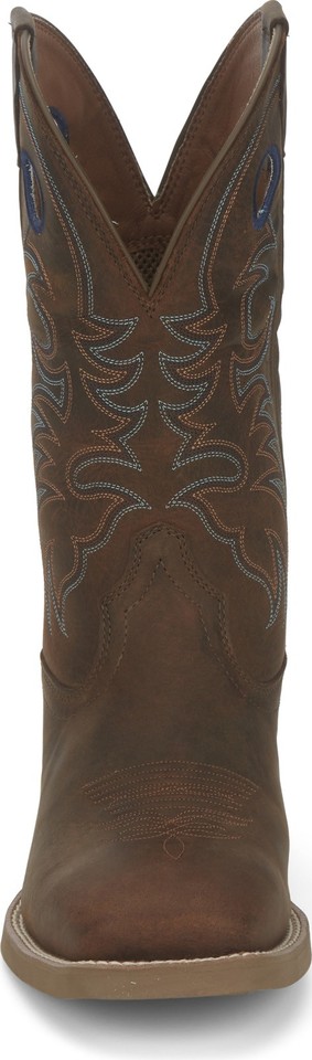 Justin Boots Muley Square Toe Water Buffalo Mens Brown Cowboy Western ...