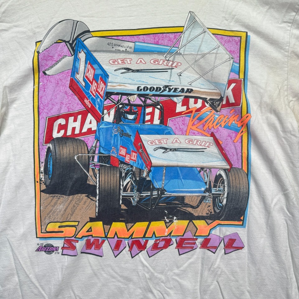 Rare Sammy Swindell VTG Sprint Car Racing Grip Channel Lock #1 T Shirt ...