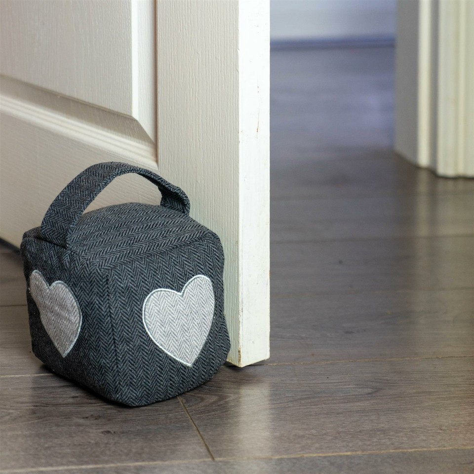 Fabric Door Stop Doorstop Grey Heavy Stopper Sand Filled Weighted x2 | eBay