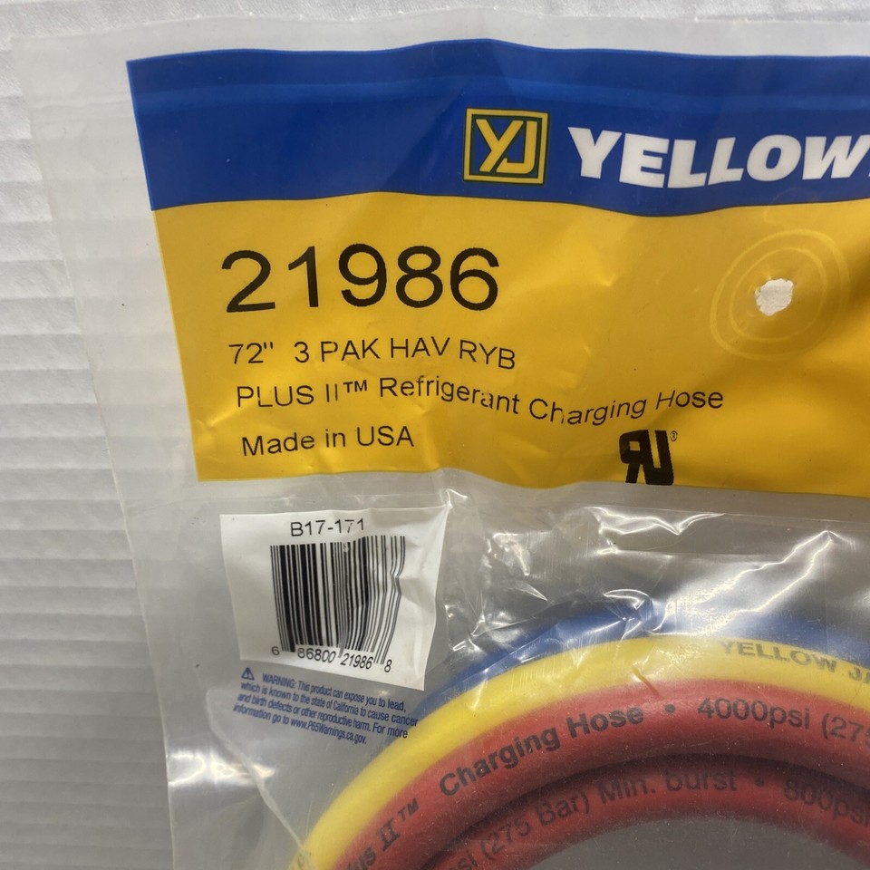 Yellow Jacket 21986 Manifold Hose Set,72 In,Red,Yellow,Blue | eBay