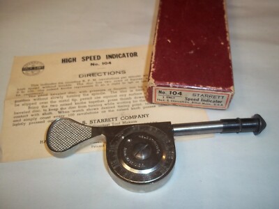 Vintage Starrett No. 104 Speed Indicator Pre-Owned Original Box | eBay
