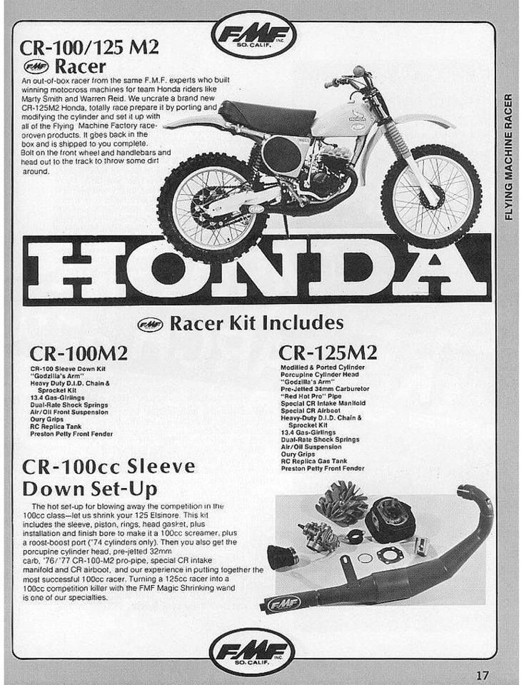 2 Vintage Roost Factory YZ CR RM KX 125 250 400 500 Works Bike FMF ...