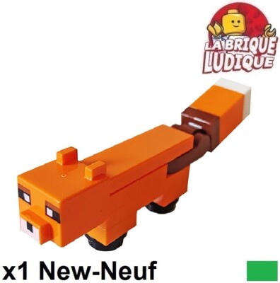 Lego Figurine Minecraft animal fox renard orange queue tail minefox01 ...