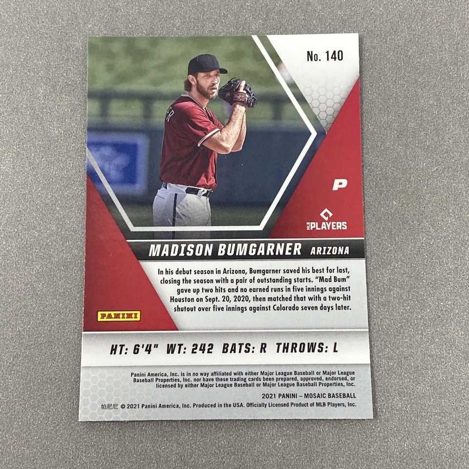 Madison Bumgarner 2021 Panini Mosaic Baseball #140 Base Set Card AZ Diamondbacks | eBay