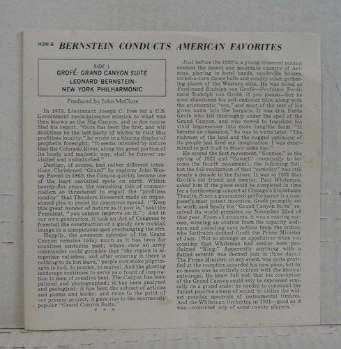 EXC BERNSTEIN Conducts GROFE--GERSHWIN American Favorites 3-3/4 IPS ...