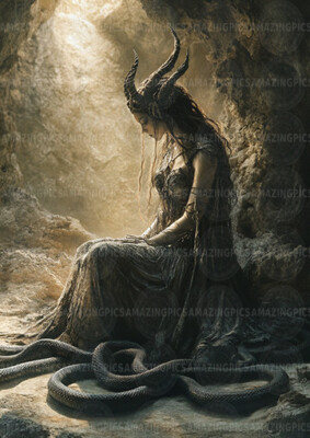 Lilith Dark Goddess Fantasy Art Print Occult Mythology Divine Feminine ...