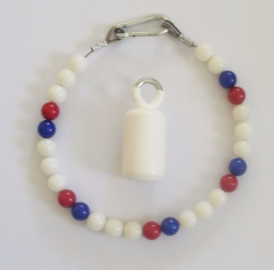 Beaded Retainer Ring Flagpole Counterweights Flag White Blue Red Iowa ...