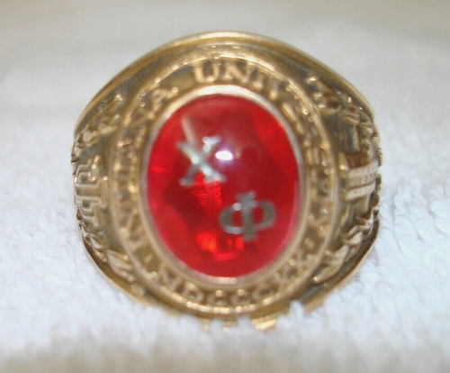 UNIVERSITY OF INDIANA (IU) 10K GOLD BALFOUR CLASS RING, CHI PHI LOGO | eBay