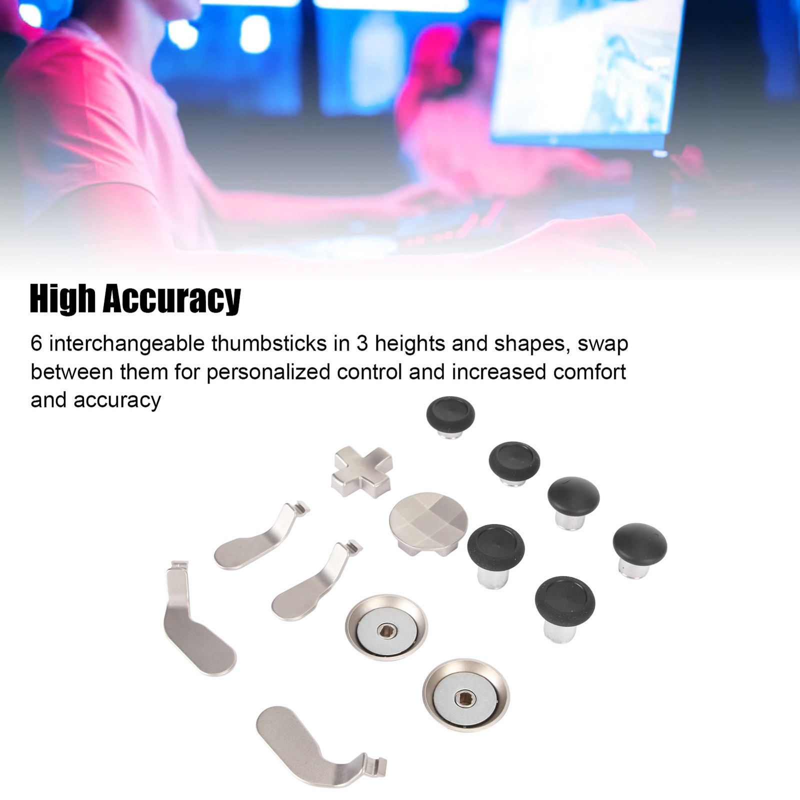 14 In 1 Controller Replacement Thumbsticks Metal Swap Magnetic ...