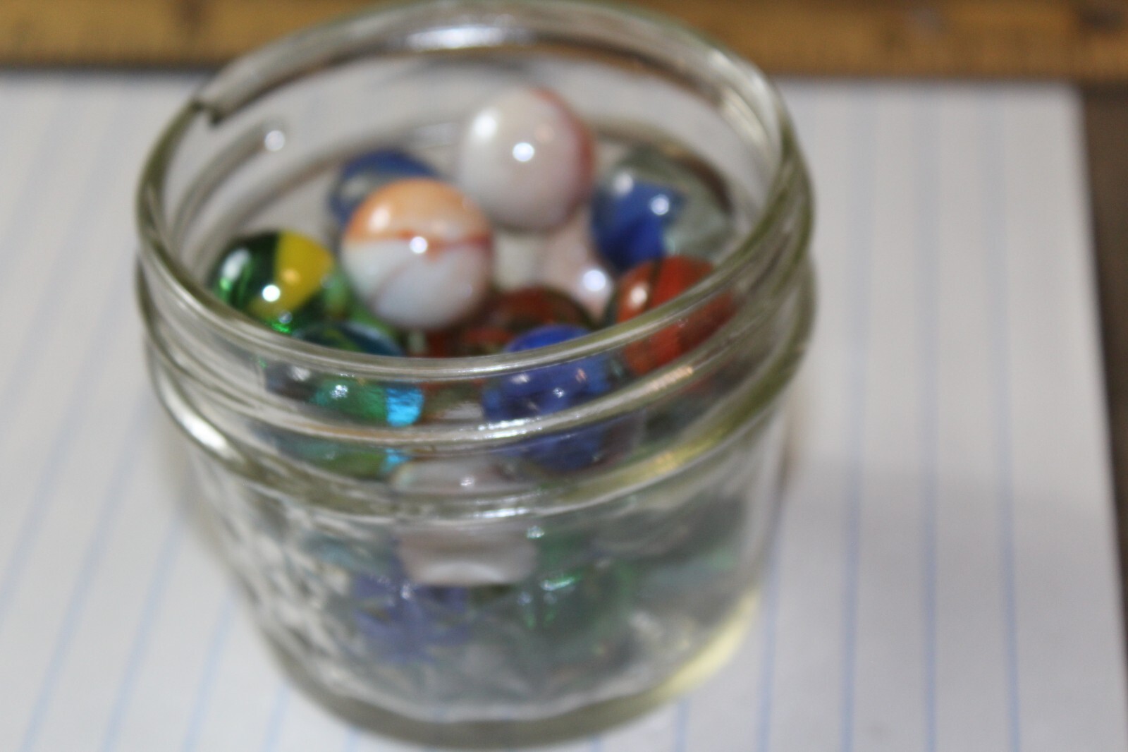 Vintage Machine Mixed Marbles Lot of 24 Caged Cats Eyes in Half Pint ...