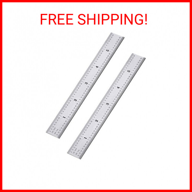 eBoot 2 Pack Stainless Steel Ruler Machinist Engineer Ruler, Rigid ...