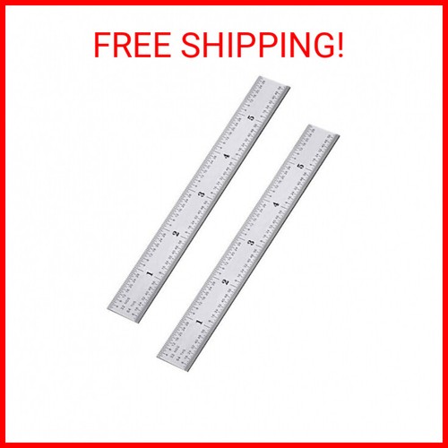 eBoot 2 Pack Stainless Steel Ruler Machinist Engineer Ruler, Rigid ...