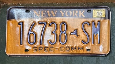 2015 NEW YORK SPECIAL COMMERCIAL LICENSE PLATE TAG 16738SM | eBay