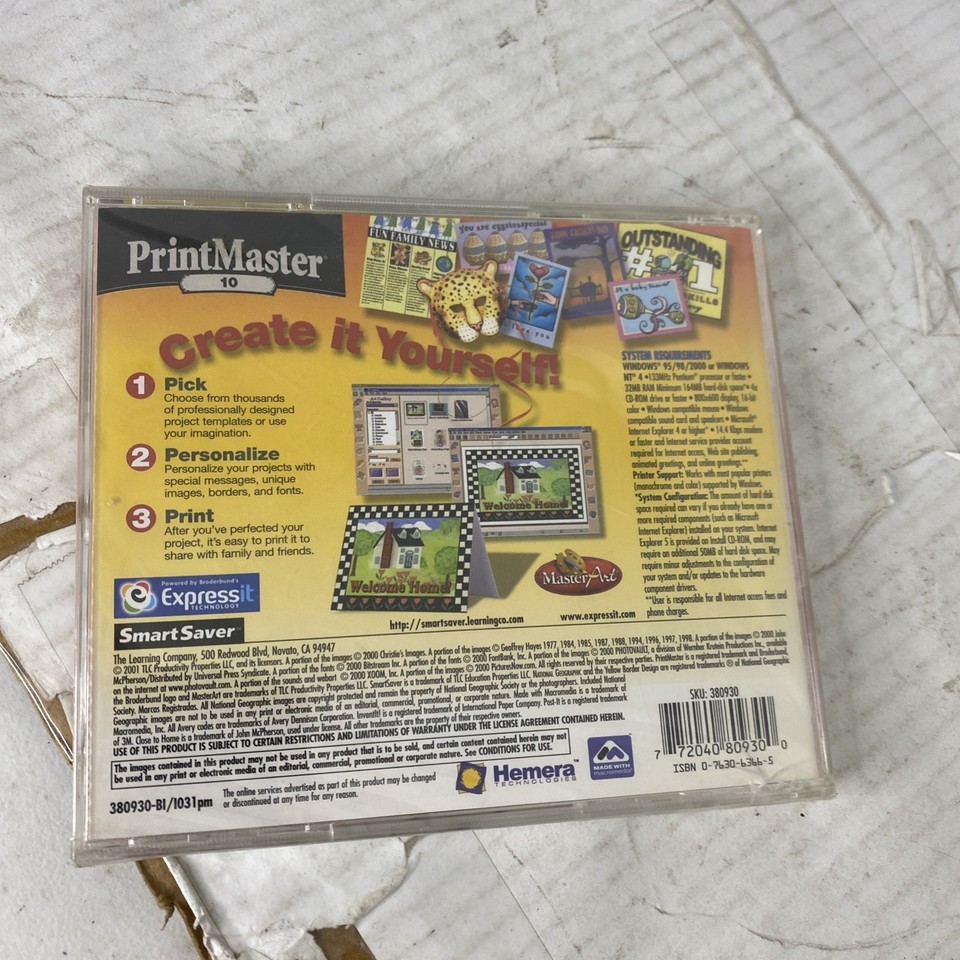 PC Software PrintMaster 10 Print Master 7000 images NEW SEALED Broken Case | eBay