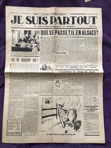 Politique : Journal " Je suis partout " de Brasillach - juin 1938 ...