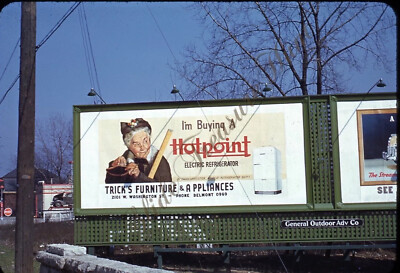 Indianapolis Hotpoint Refrigerator Sign 1940s Slide 35mm Red Border ...