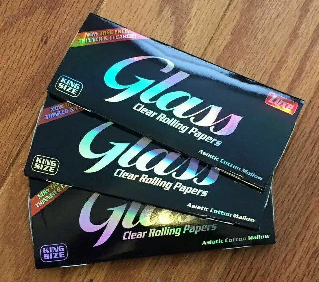 CLEAR GLASS ROLLING PAPERS KING SIZE LUXE 3 PACKS 40 SHEETS PER PACK | eBay