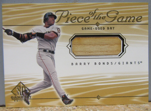 BARRY BONDS GAME USED BAT CARD 2000 UPPER DECK PIECE OF THE GAME ...