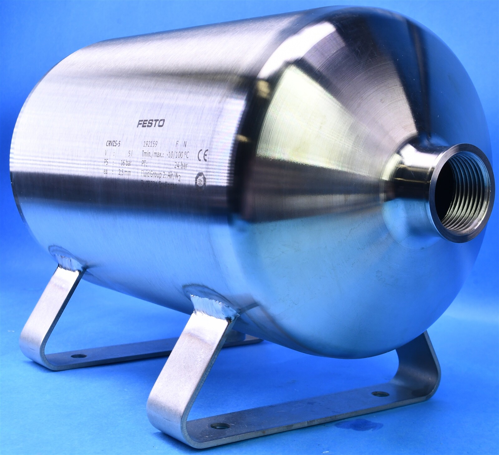 Festo 5L Compressed Air Reservoir Stainless Steel Air Tank 1.32 G CRVZS ...