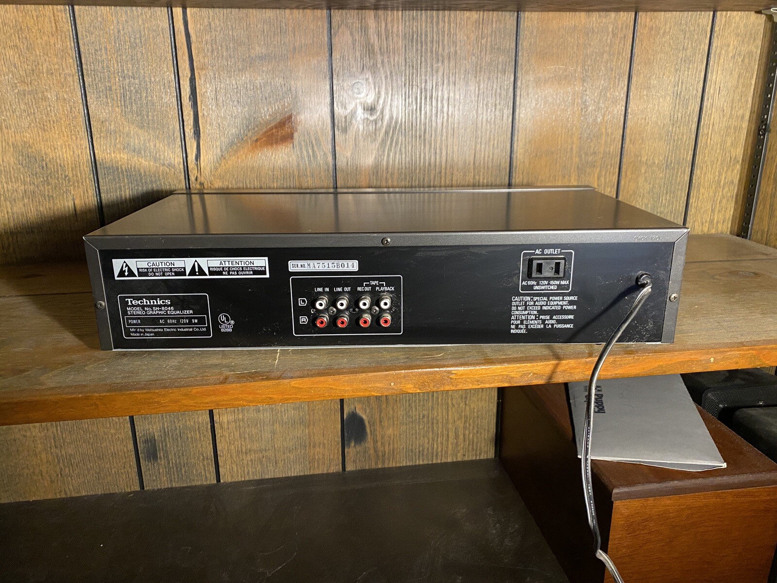 Technics SH-8046 Stereo Graphic Equalizer Touch Pad Computer Equalizer ...