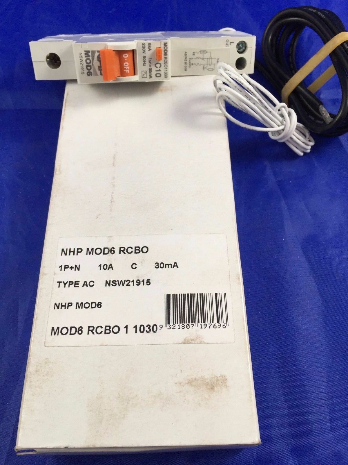 NHP MOD6-RCBO-11030 RCBO C10 10A 6KA 230V 30mA 1P+N Type AC NSW21915 ...