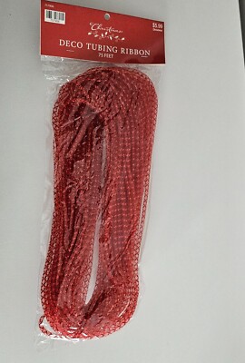 Deco Tubing Ribbon Red 75 Feet - New | eBay