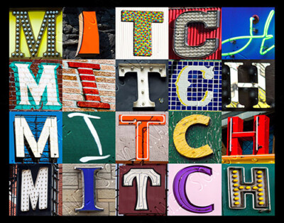MITCH Name Poster featuring photos of actual sign letters | eBay