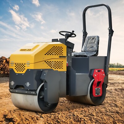 Road Mini Vibratory Roller 1 Ton Double Drum Road Roller Compactor | eBay